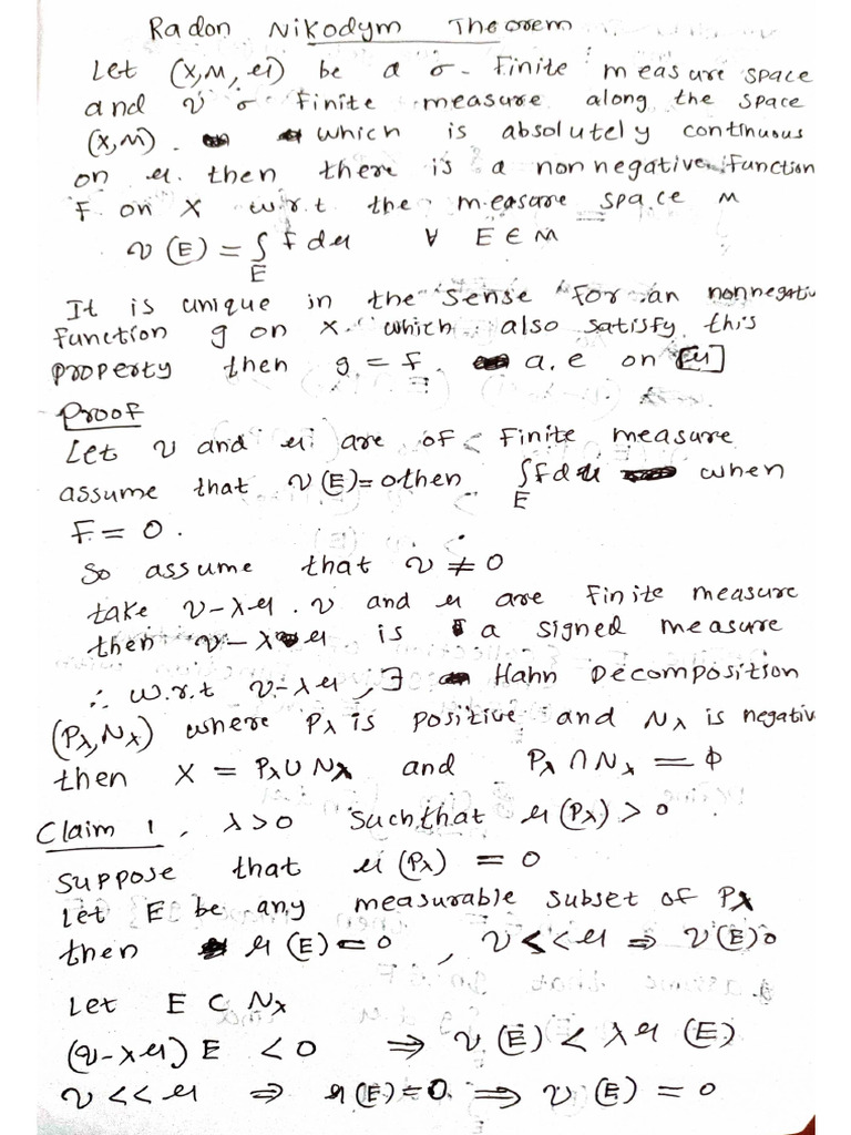 Radon Nikodym Theorem Pdf