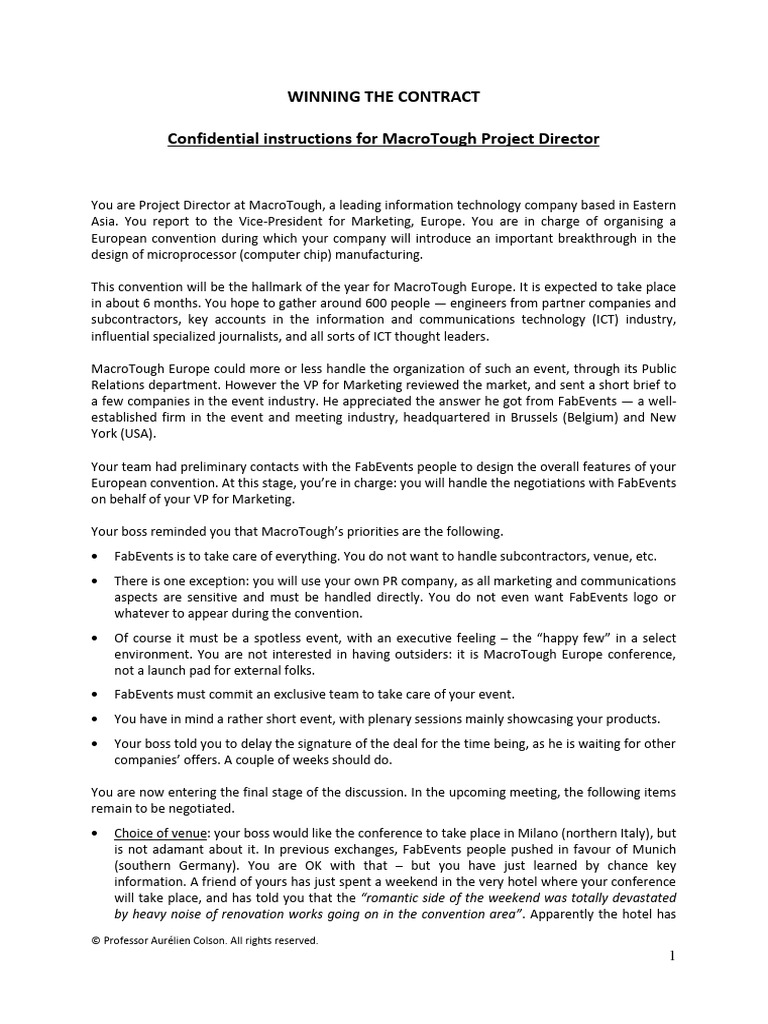 WINNING THE CONTRACT Part B | PDF | Business