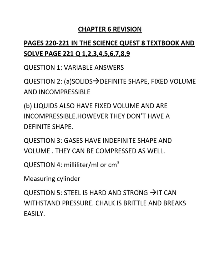 CHAPTER 6 REVISION | PDF | Liquids | Gases