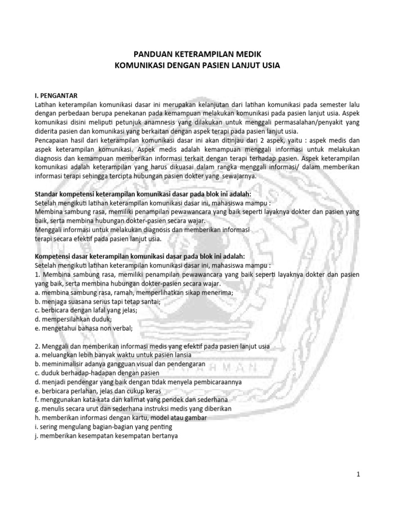 Trapmed Blok 11 Komunikasi Lansia | PDF