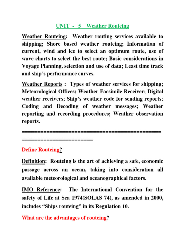 Ch 4- Weather Routeing | Download Free PDF | Meteorology | Earth Sciences