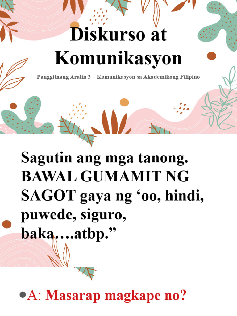 Fili2 Panggitnang Aralin 3 Diskurso | PDF