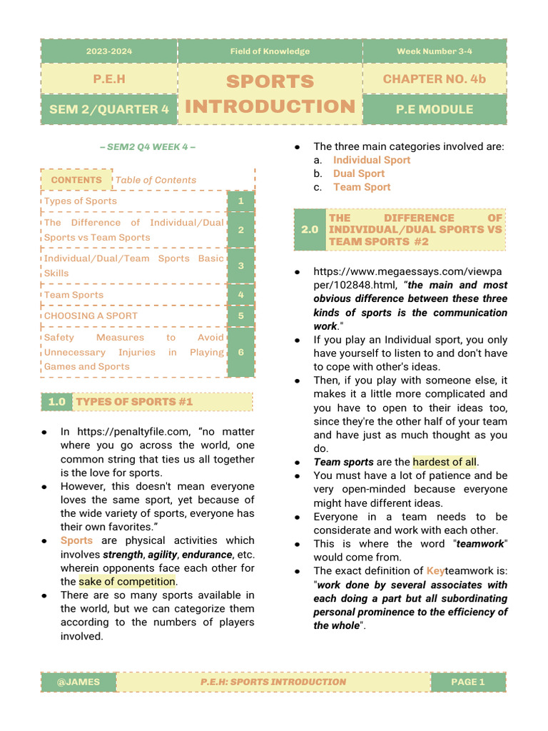 PE Digital Notes 1 | PDF | Volleyball | Table Tennis