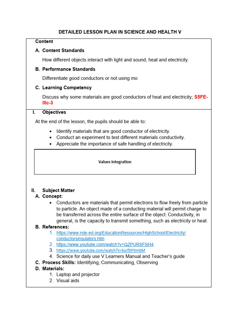DLP Science-5 - Conductors Final | PDF | Electrical Conductor ...