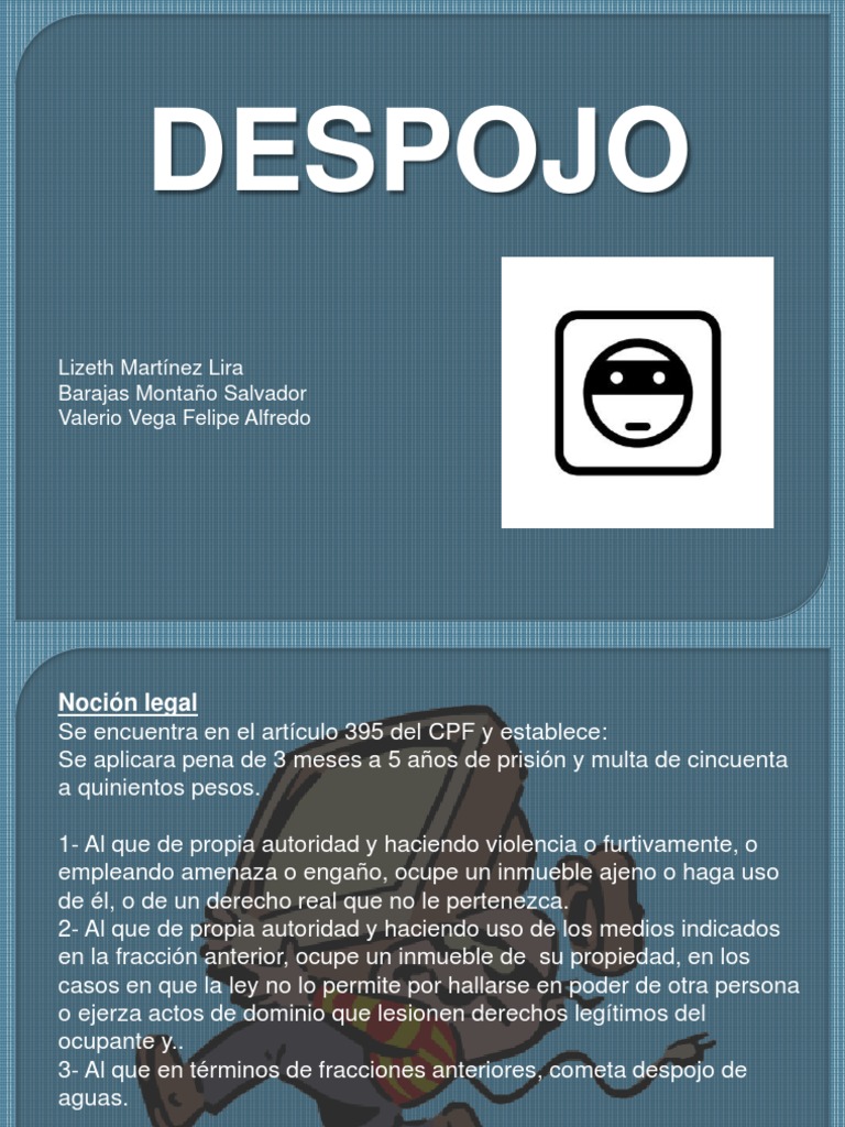 Despojo | PDF | Bienes (Ley) | Propiedad