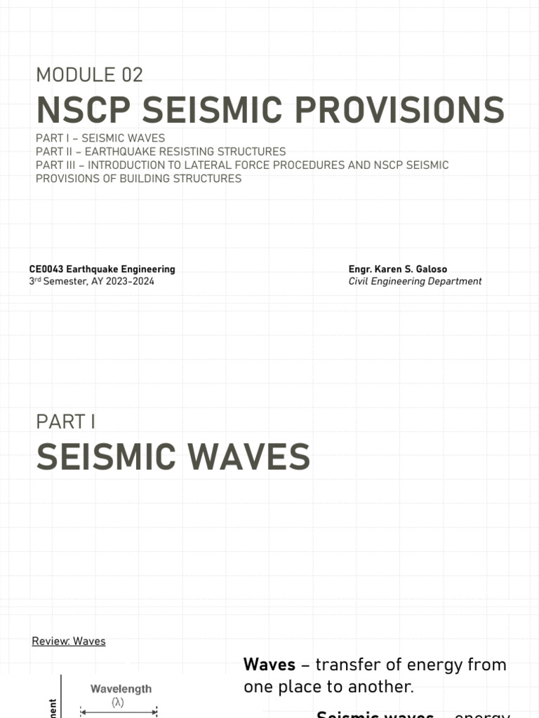Module 02 NSCP Seismic Provisions | PDF | Earthquakes | Earthquake ...