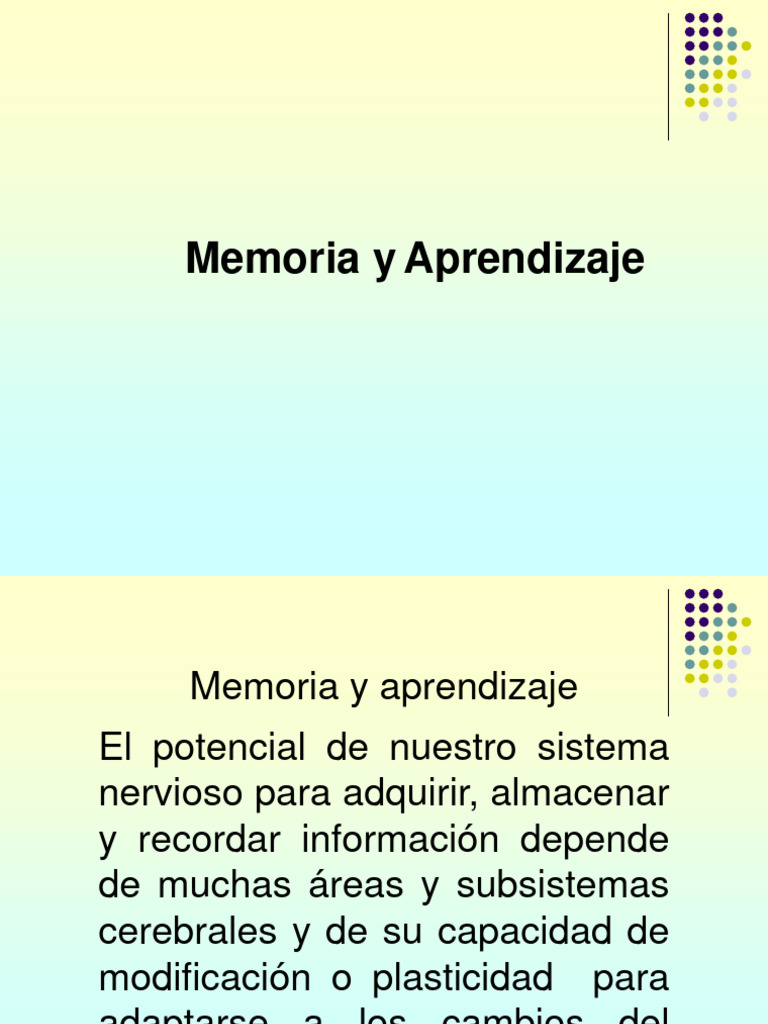Memoria y Aprendizaje | PDF | Memoria | Aprendizaje