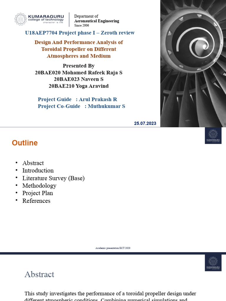 T No-6B-U18AEP7704 Project Work Phase I - July2023 | PDF | Propeller ...