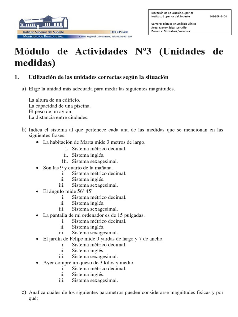 Unidades de Medida en Análisis Clínico | PDF | Sistema Internacional de ...