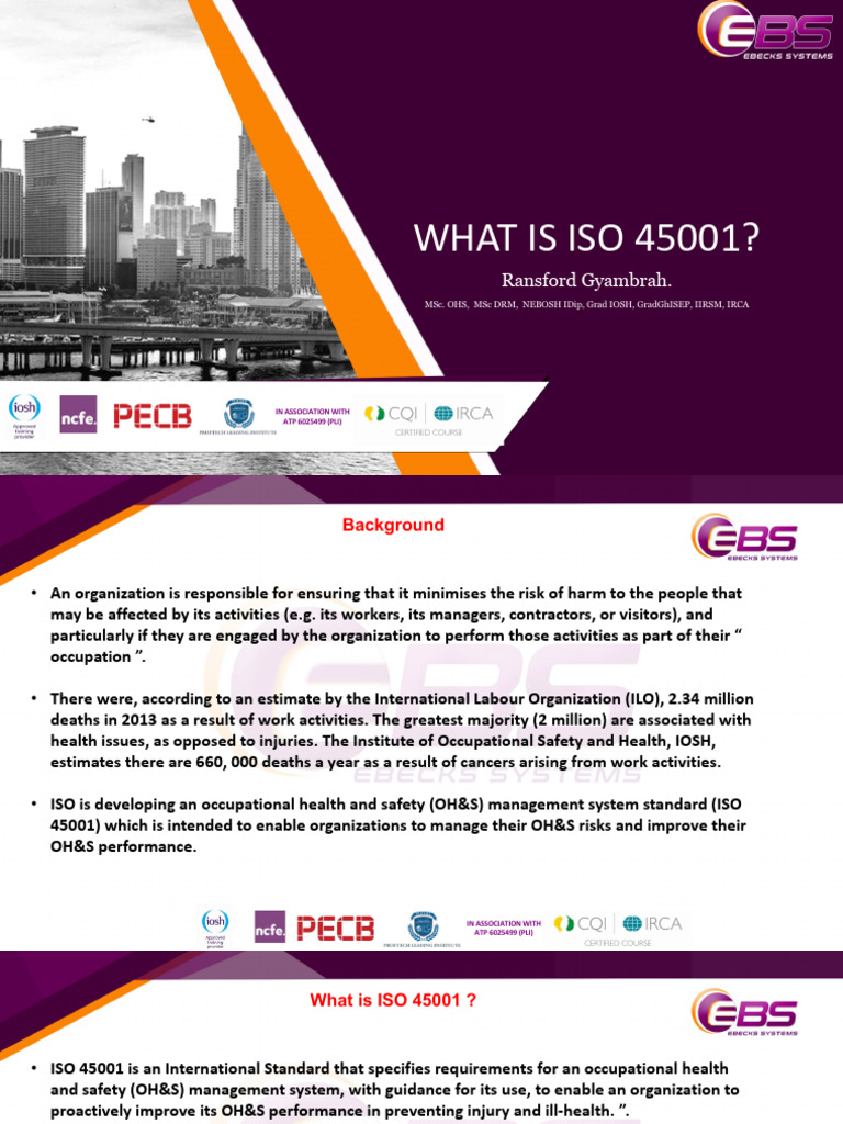 What Is ISO 45001 | Download Free PDF | Risk | Occupational Safety And ...