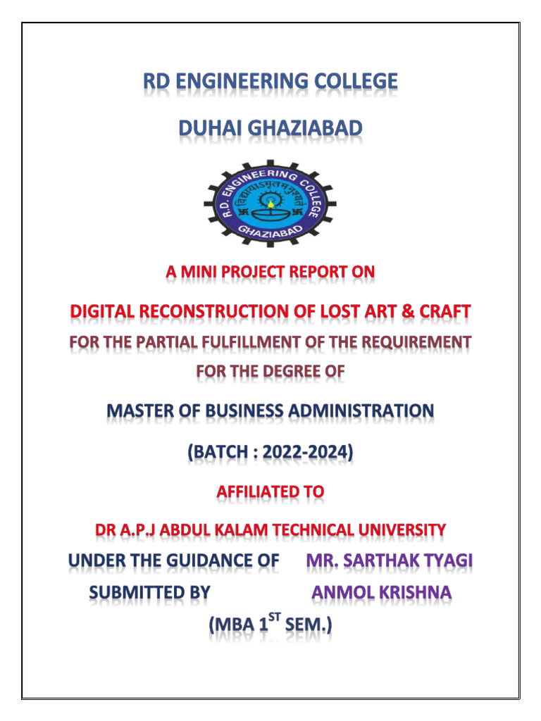 Mini Project Mba | Download Free PDF | 3 D Computer Graphics | 3 D Modeling