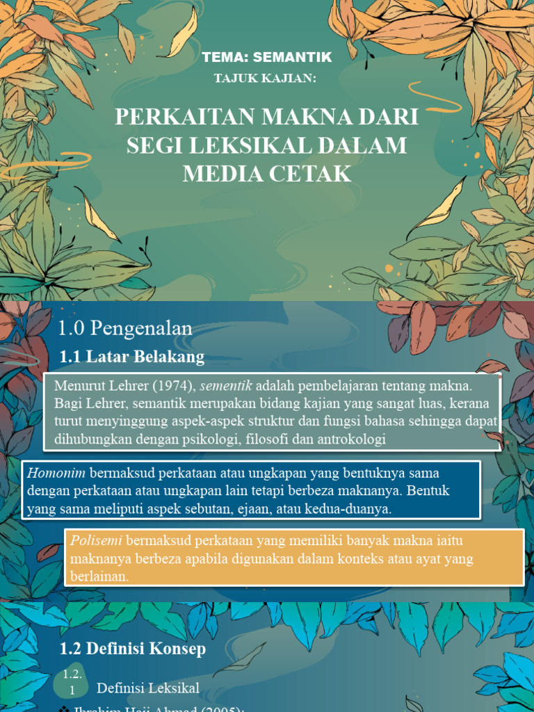 STPM Bahasa Melayu Semantik | PDF