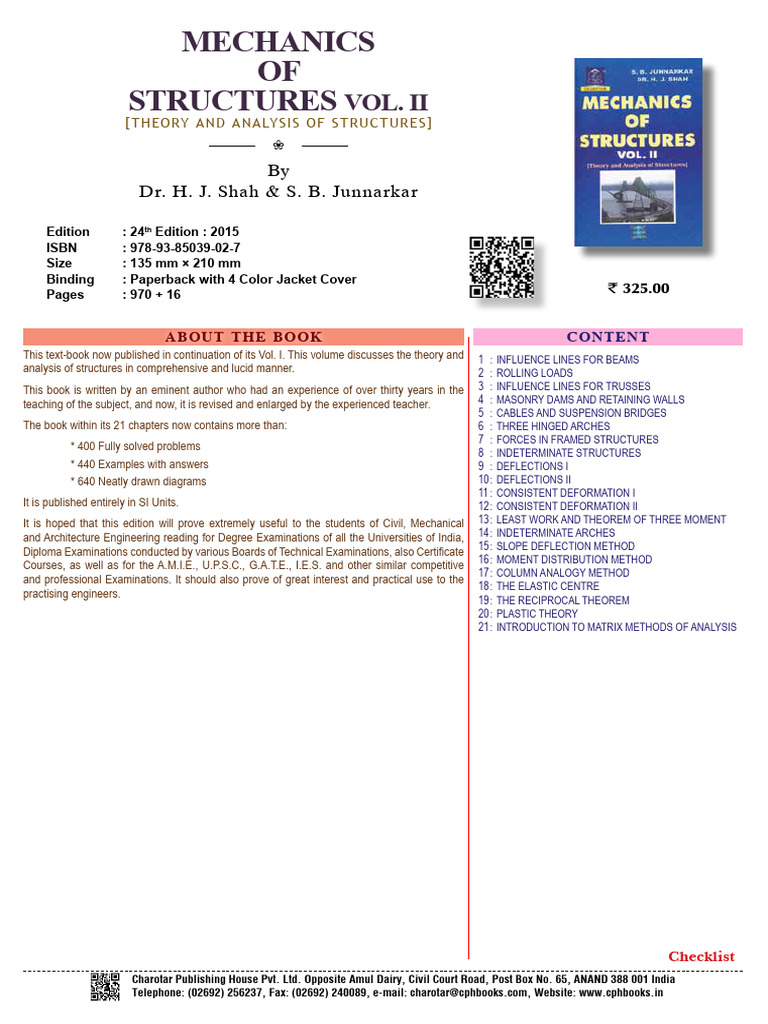 Mechanics of Structures Vol II | PDF | Beam (Structure) | Truss