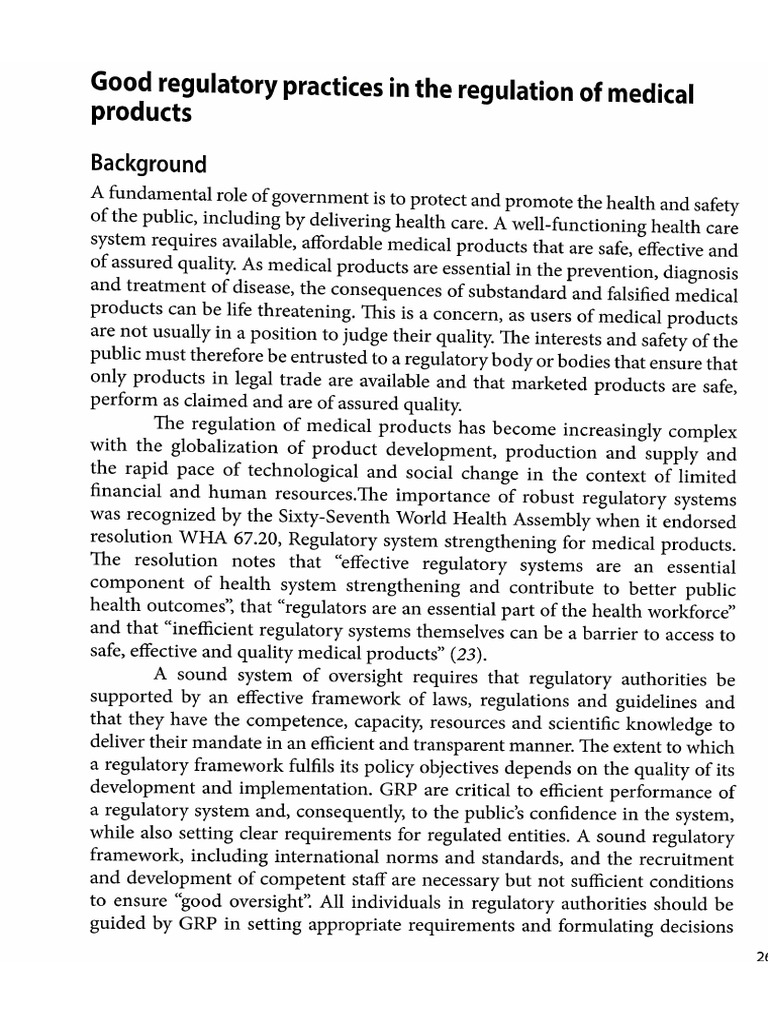 Good Regulatory Practices | PDF