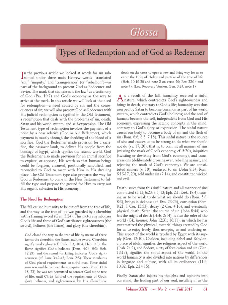 Understanding Redemption in Scripture | PDF | Sin | Salvation