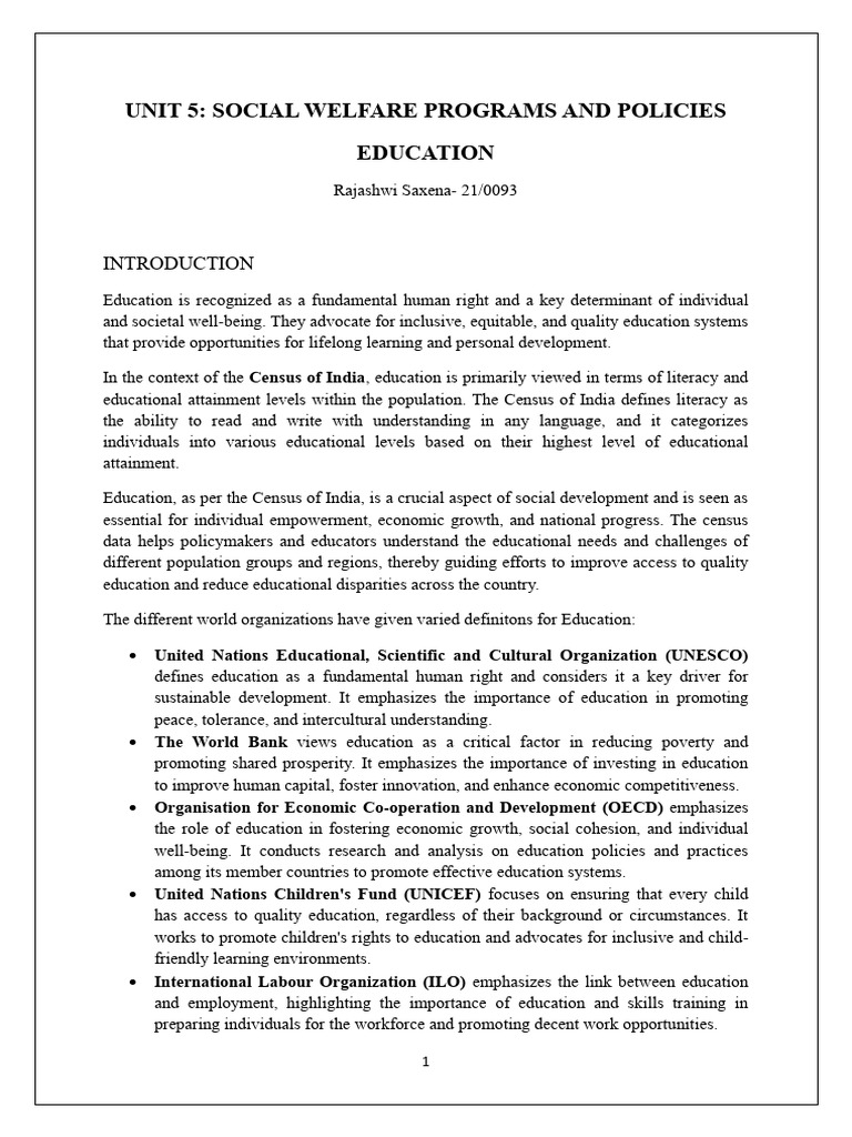 UNIT 5- SOCIAL WELL-BEING | PDF | Literacy
