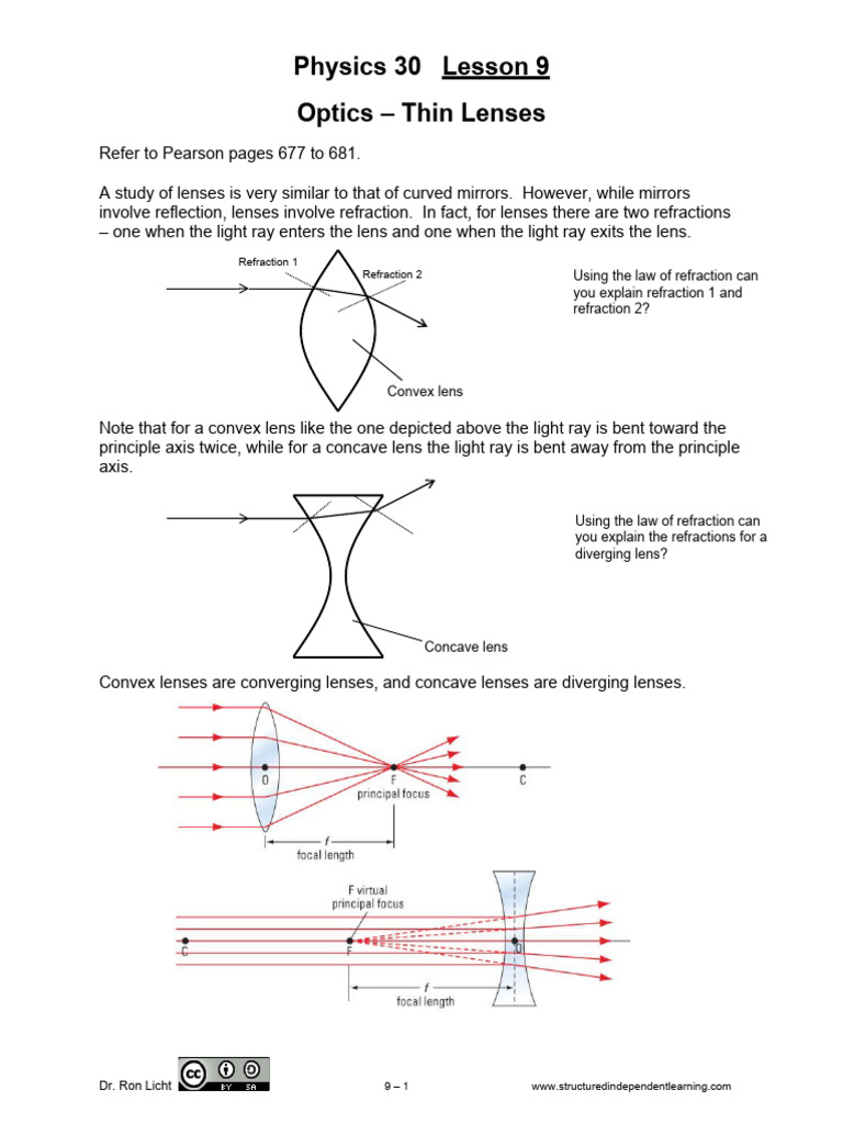 L09 Optics Lenses | PDF | Glass Applications | Imaging