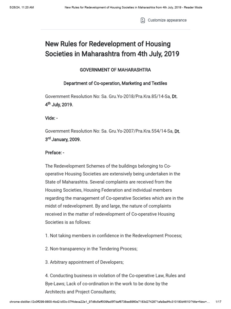 New Rules For Redevelopment of Housing Societies in Maharashtra From ...