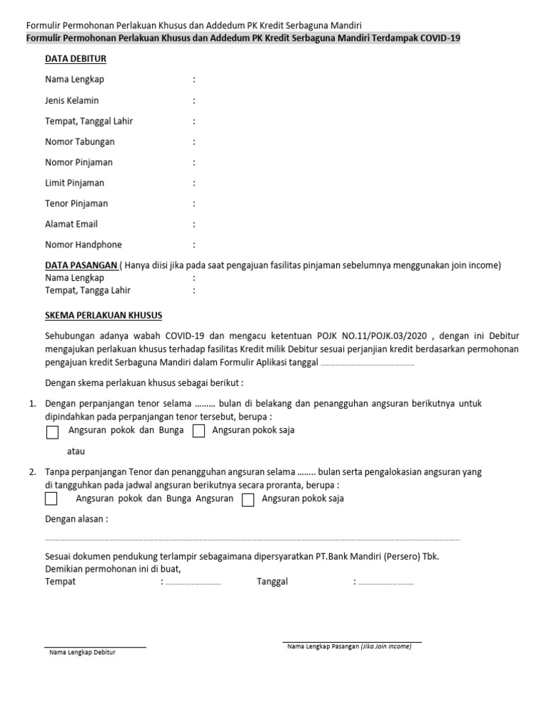 Format Restru KSM | PDF