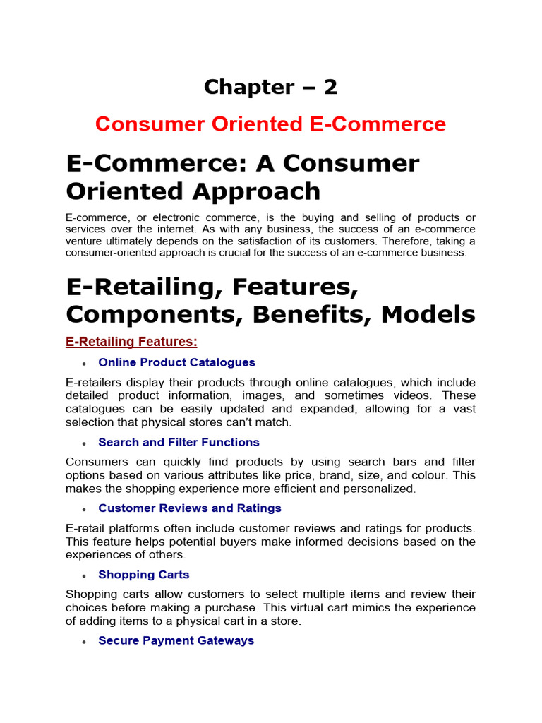 E-Commerce CH-2 | Download Free PDF | E Commerce | Retail