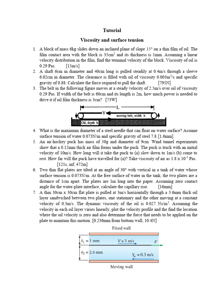 Tutorial Chapter1 | PDF | Liquids | Pressure Tutorial Chapter1 | PDF | Liquids | Pressure