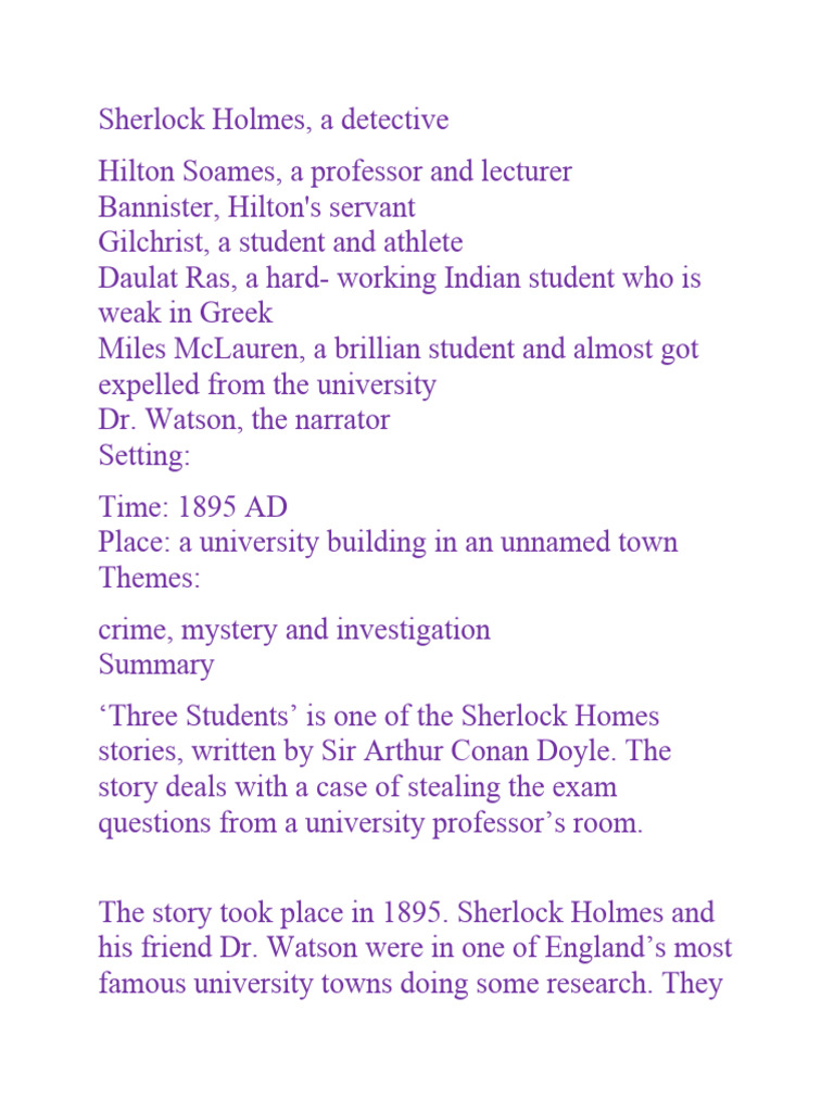 New Microsoft Word Document | PDF | Sherlock Holmes Short Stories ...