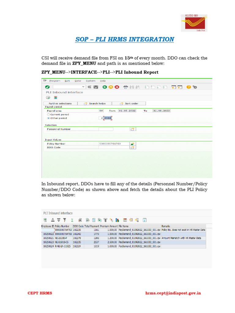 PLI HRMS Integration SOP | PDF | Computing