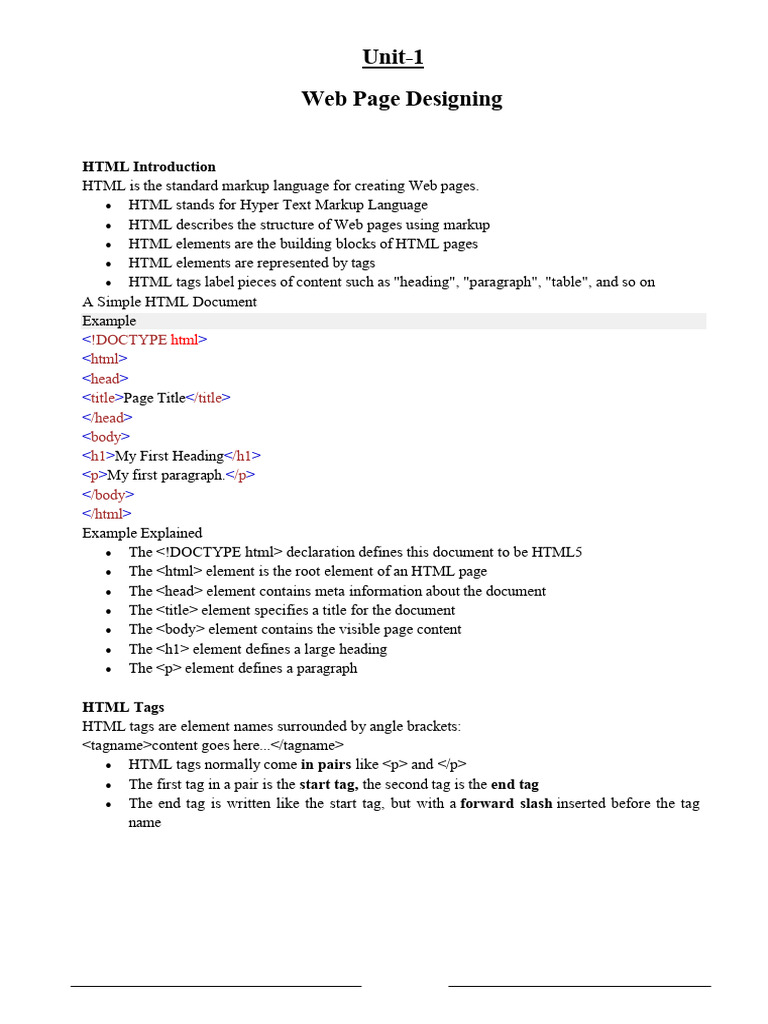 Web Technology Unit 2 Part 1 | PDF | Html Element | Hyperlink Web Technology Unit 2 Part 1 | PDF | Html Element | Hyperlink