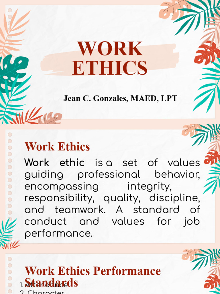 V.E. 6 Work Ethics | PDF | Employment | Disciplines