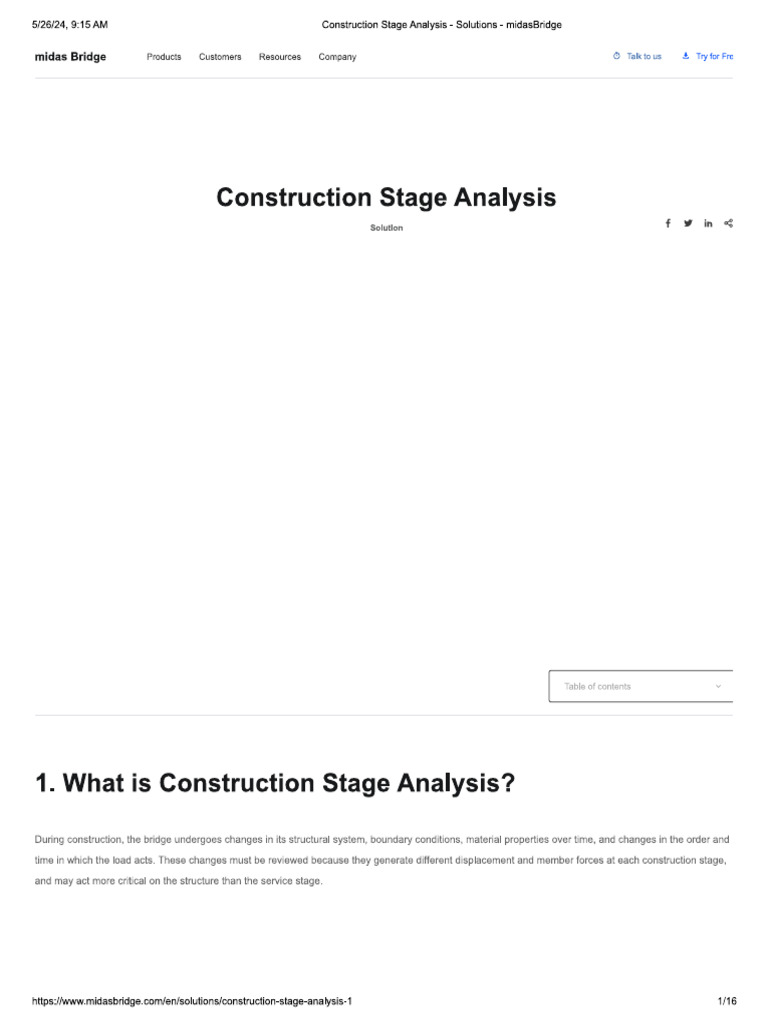 MIDAS Construction Stage Analysis | PDF