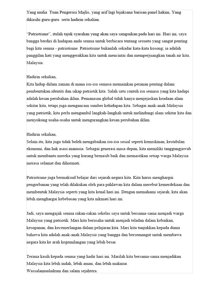 Teks Kalam Arabiy-Patriotisme | PDF