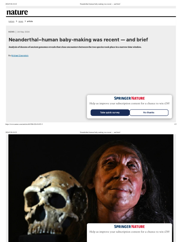 Neanderthal-Human Baby-Making Was Recent - and Brief | PDF ...