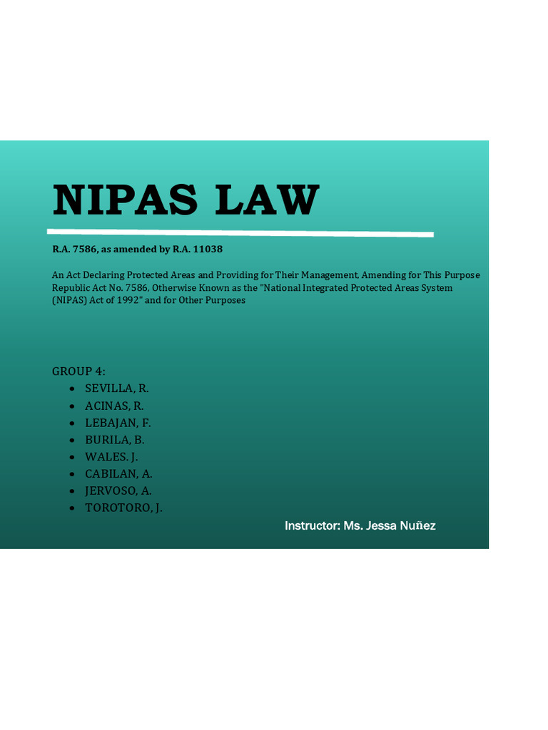 Nipas Law - Group 4 Bsa 2b | PDF | Biodiversity | Nature