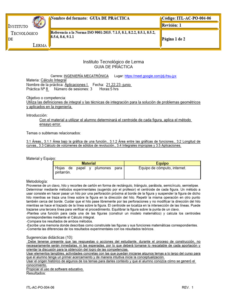 Práct 8 | PDF | Integral | Matemáticas