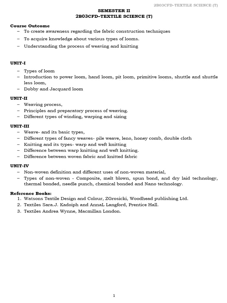 Textile Science | PDF | Loom | Weaving