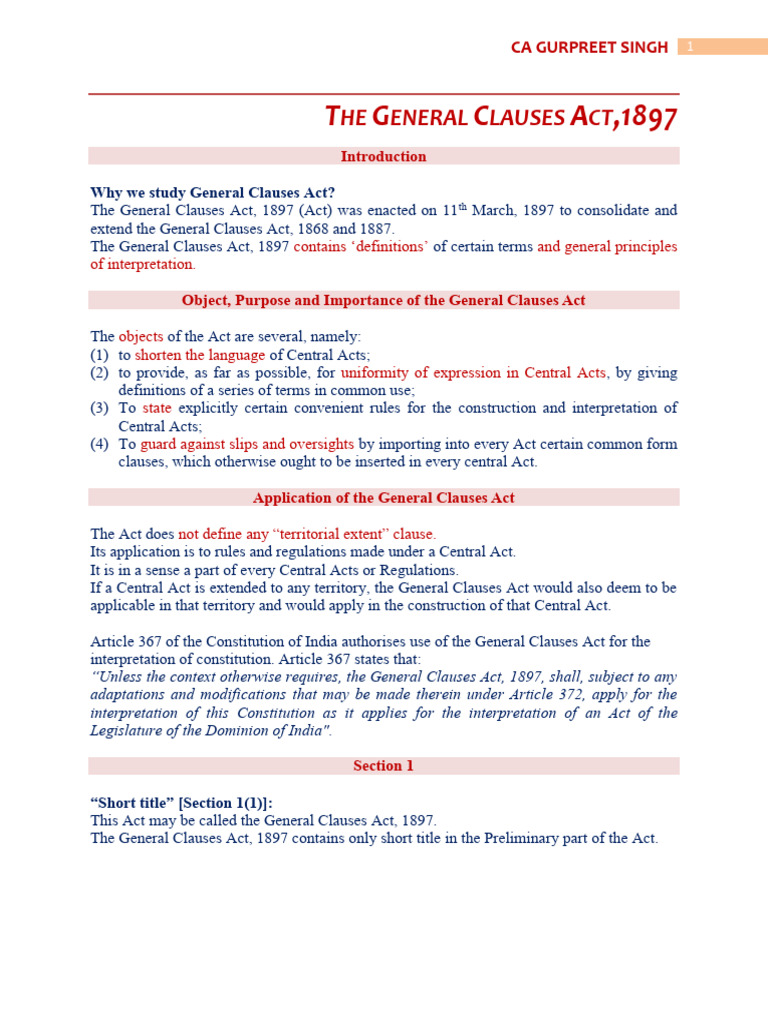 Chapter 13 GENERAL CLAUSES ACT | PDF | Repeal | By Law
