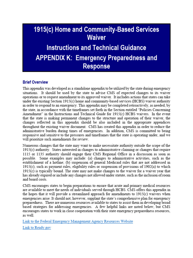 1915 (C) Appendix K Instructions | PDF | Emergency Management | Emergency