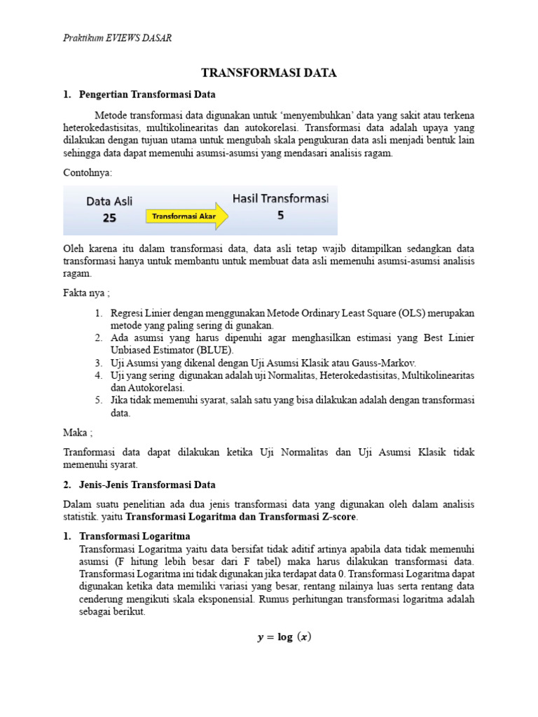 Materi 2 Transformasi Data | PDF | Metode & Bahan Ajar | Teknologi & Rekayasa