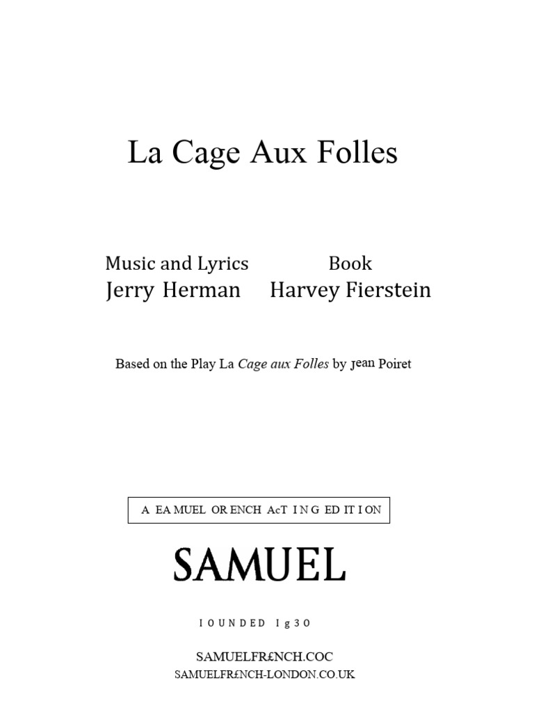 La Cage Aux Folles: Act One Script | PDF | Art