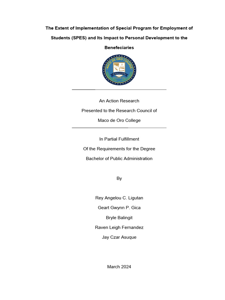 Examining The Correlation Between Participation in SPES Youth ...