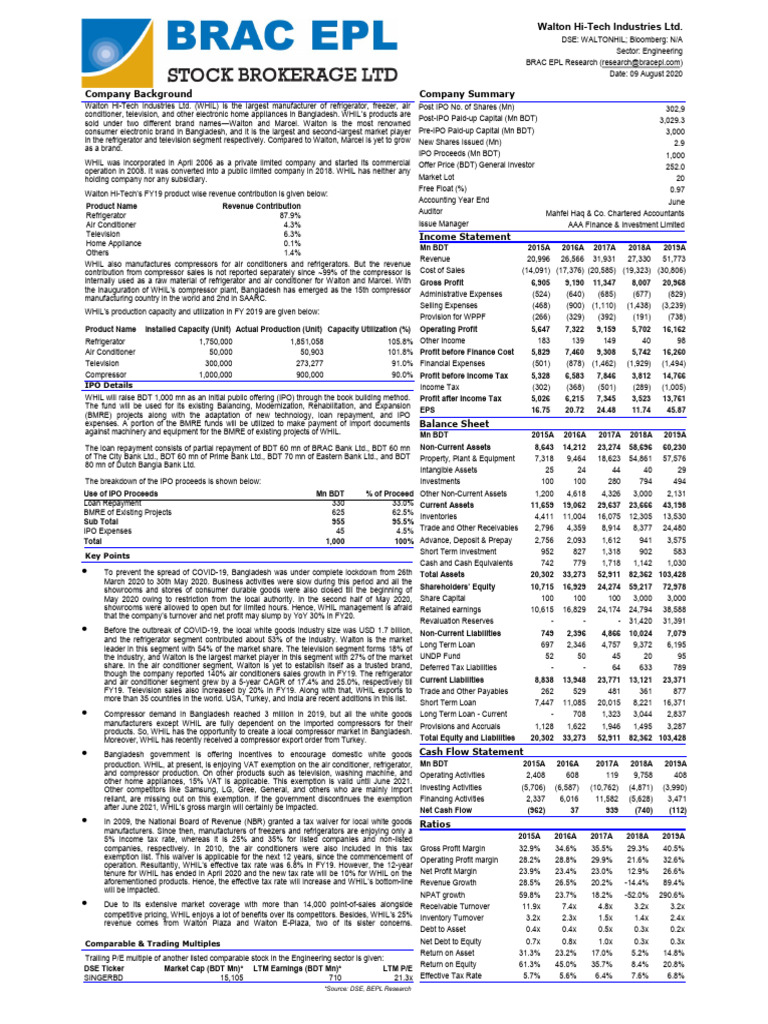 IPO Note On Walton Hi-Tech Industries LTD | PDF | Financial Analyst ...