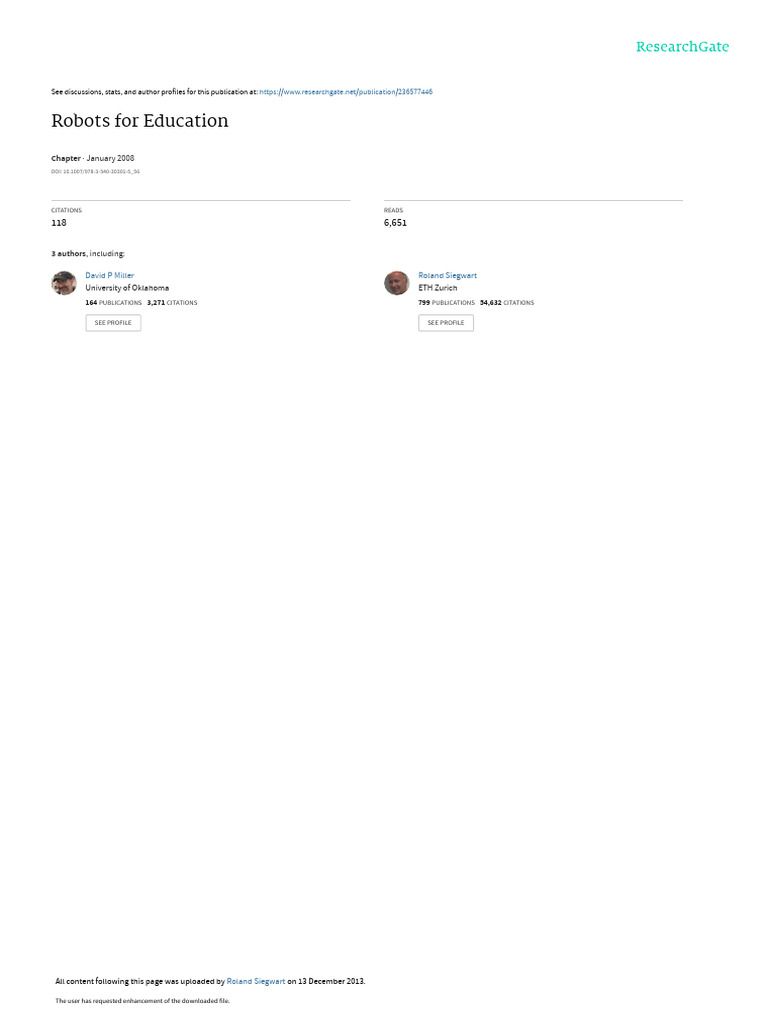 Robots For Education | PDF | Robot | Robotics