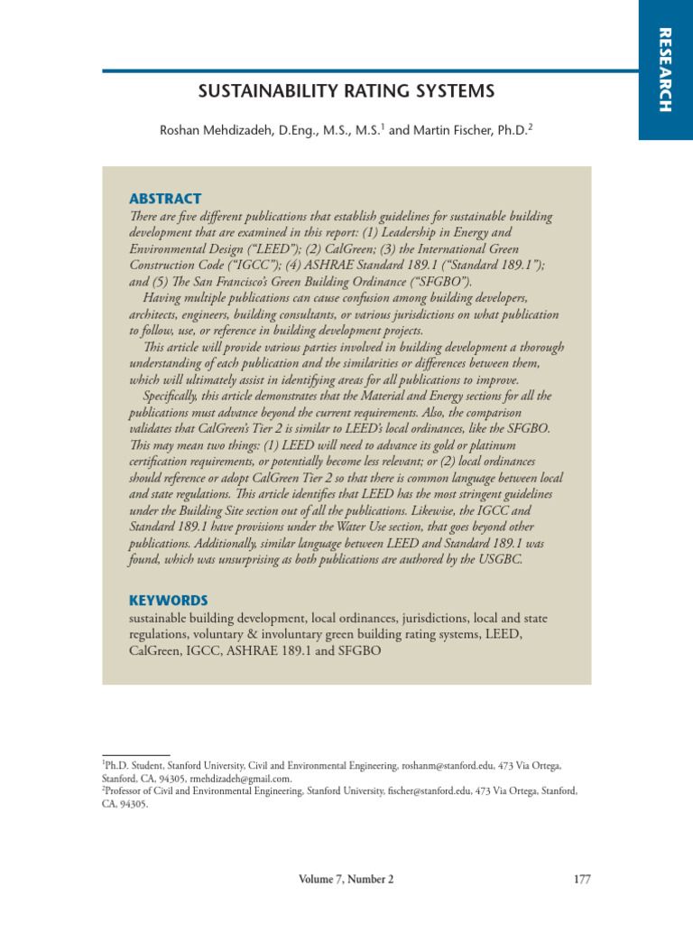 2013 262.Sustainability Rating Systems.2013 | PDF | Life Cycle Assessment
