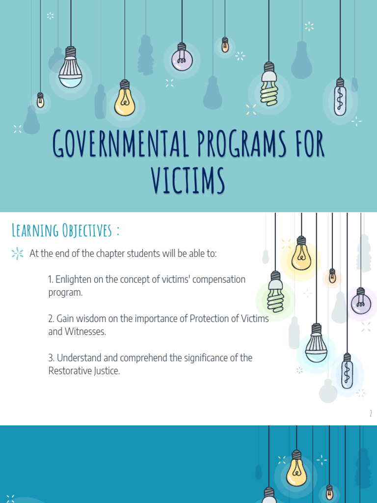 Chapter 3 Governmental Program For Victims | PDF | Restorative Justice ...