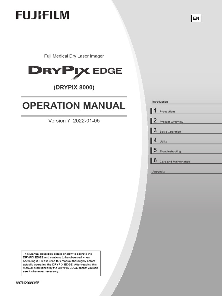 DRYPIX EDGE Operation Manual | PDF | Medical Imaging | Electromagnetic ...