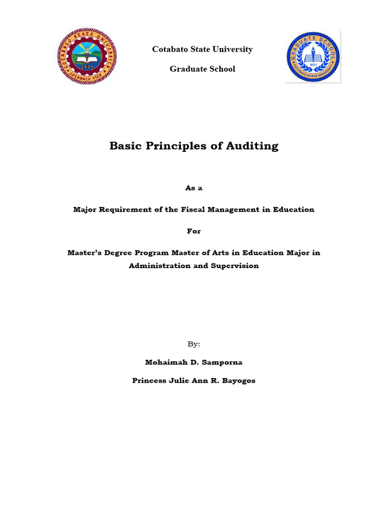 Basic Principles of Auditing | PDF | Audit | Auditor's Report