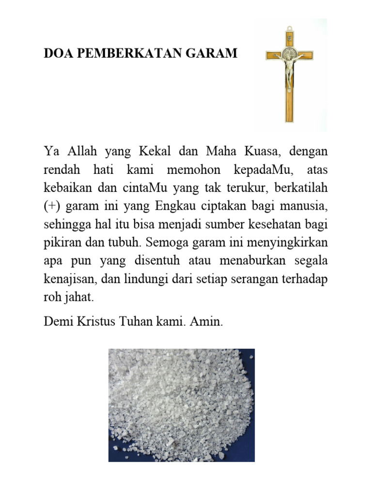 Doa Pemberkatan Garam | PDF | Memasak, Makanan, & Anggur | Hukum