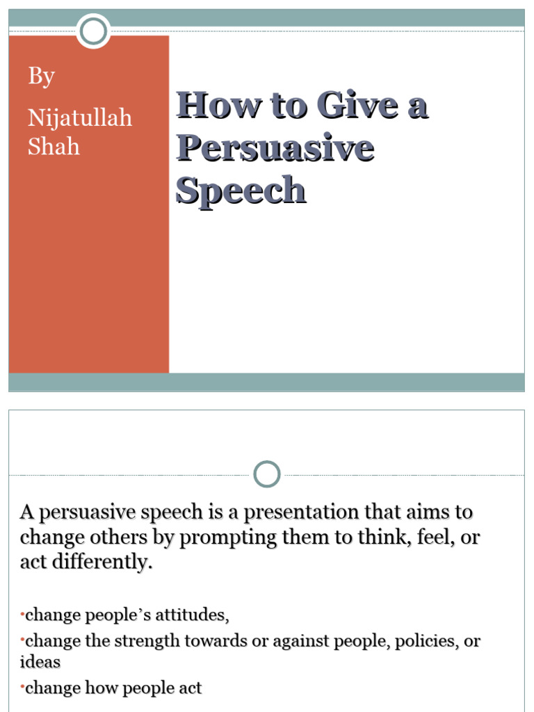 How To Give A Persuasive Speech | Download Free PDF | Credibility ...