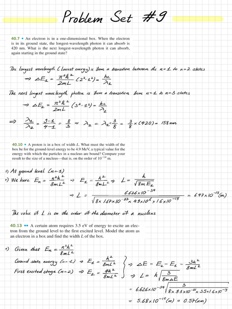 Physic 3 Problem Set | PDF | Atomic Physics | Electrodynamics