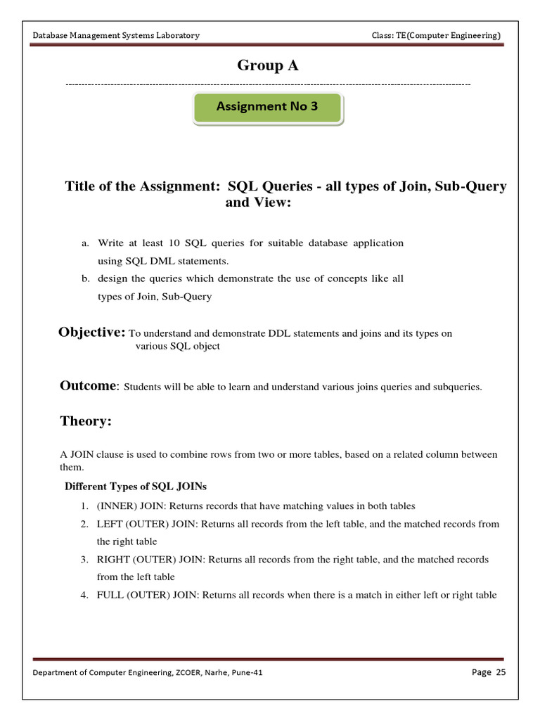 Dbms Exp 3 Theory | PDF | Information Technology Management | Computer ... Dbms Exp 3 Theory | PDF | Information Technology Management | Computer ...